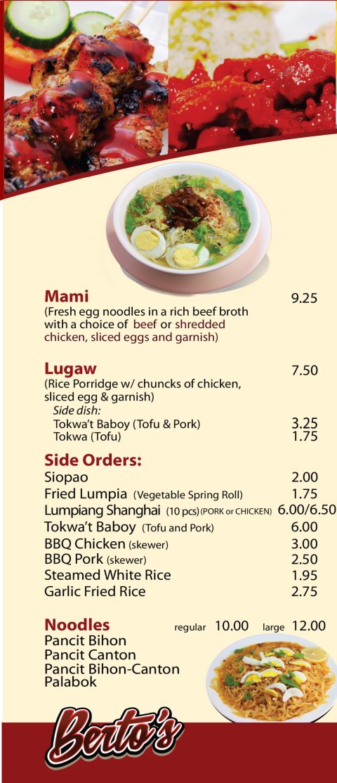 Mami / Lomi / Lugaw & Noodles | Bertos Cuisine
